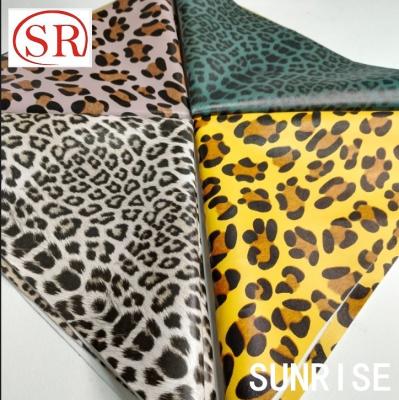 China Wholesale Animal Skin Fur Leopard Print Real Cow Hide Finished Leather Fabric China Tannery's Embossed PU Leather Material for sale
