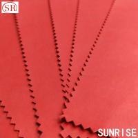 China High Quality Bright Red Smooth Soft Pu Synthetic Decorative Glitter Printed Sheet Leather Upholstery Fabric Jacket in Stock for sale