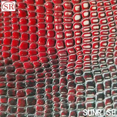 China Crocodile Embossed PU Synthetic Leather Faux Leather Fabric for Clothing Sofas Outdoor Decorative Items Footballs Garments for sale