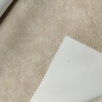 China Factory's New Retro Two Tone Cowhide Fluff PU Leather 2 Ways Stretch Brushed Backing Leather Pu Leather for Garments for sale