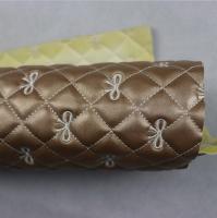 China Custom Comfortable Double Faced Metallic Quilting Leather Fabric for Embroidery for sale
