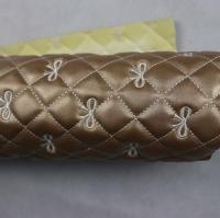 China Custom Comfortable Double Faced Metallic Quilting Leather Fabric for Embroidery for sale