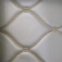 China Pvc Synthetic Leather Embroidered Vinyl  Glossy Cars Seat Embroid Fabric for sale