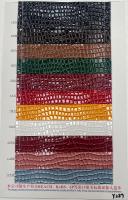 China Vibrant Croc Embossed Eco-Friendly PU Artificial Leather Fabric Sheets Assorted Colors for Bags Sofas Garments for sale