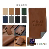 China Hot Stamping Custom Logo Embossed Oil Synthetic Leather Color Change Leather PU Leather for Notebook / Labels for sale