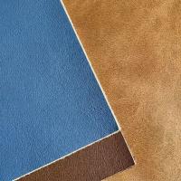 China Printed PU Thermo Leather with Nonwoven Backing Heat-Activated Color Change 0.6-0.7mm Thick for Notebook Bag Covers for sale