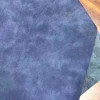 China Eco Friendly Blue Hot PU Thermo Leather for Notebook Cover Book Binding for sale