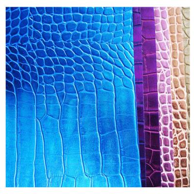China Premium Crocodile Embossed Synthetic Leather Crocodile Grain PU Synthetic Leather for Bag PU Material Leather for Bags for sale