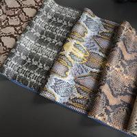 China High Gloss Embossed Faux Snake Skin Leather PU Synthetic Leather for Hand Bags Hair Bows Footwear for sale