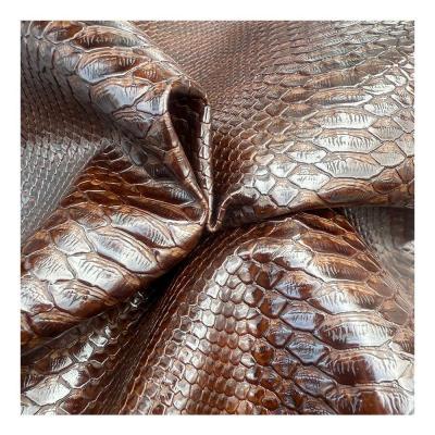 China Factory Wholesale Stock Lots No MOQ Good Quality Faux PU Leather Python Embossed Snake Skin for sale