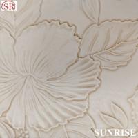 China New 0.8MM Rose Embossed Pattern PU Artificial Leather Fabric for Western Tablemat Furniture Clothing Wallpaper Bags Sofas for sale