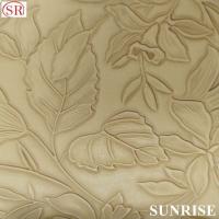 China New 0.8MM Rose Embossed Pattern PU Artificial Leather Fabric for Western Tablemat Furniture Clothing Wallpaper Bags Sofas for sale