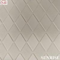 China Factory Inventory Diamond Patterned PU Leather Embossed Polyvinyl Chloride Fabric for Outdoor for Luggage Makeup Bags Phone for sale