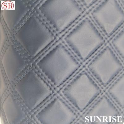 China Waterproof Wear-resistant Embossed Embroidered Sewn Polyvinyl Chloride PU Synthetic Leather Fabric Automotive Seat Interior for sale