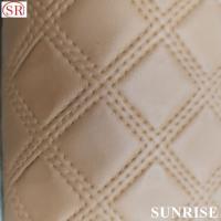 China Waterproof Wear-resistant Embossed Embroidered Sewn Polyvinyl Chloride PU Synthetic Leather Fabric Automotive Seat Interior for sale