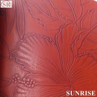 China Antique Wear-resistant Embossed Flower PU Artificial Leather Fabric Used for Luggage and Furniture for sale