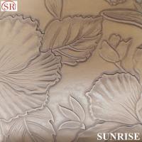 China Antique Wear-resistant Embossed Flower PU Artificial Leather Fabric Used for Luggage and Furniture for sale