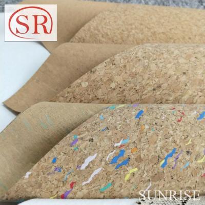 China Eco-Friendly Recycled Vegan Natural Cork Wood Grain Synthetic Artificial Faux PU Leather Fabric for Handbags Shoes Car Seat for sale