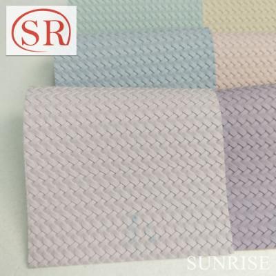 China Warp Knitted PU Faux Artificial Synthetic Leather Fabric for Handbags Shoes Sofa Bag for sale