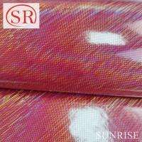 China Shining Laser Reflection Iridescent Artificial Leather Shoes Roll Bag Bow Crafts Belt Decoration for sale