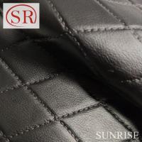 China Grain Embroider Quilted PU Leather Upholstery Fabric for Jacket for sale
