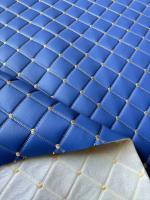 China Hot Selling Custom PVC Faux Artificial Synthetic Leather Embroidered Waterproof Quilted Leather Fabric for Cars Seat Sofa Bag for sale