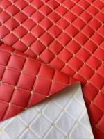 China Shiny Embroidered Quilted PVC Glossy Complex Cars Seat Synthetic Fabric Leather for sale