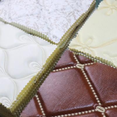 China Hot Selling Fashion Embroidered Pattern PU PVC Faux Artificial Synthetic Leather Fabric for Car Upholstery Bags Garments for sale