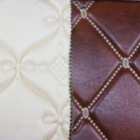 China Hot Selling Fashion Embroidered Pattern PU PVC Faux Artificial Synthetic Leather Fabric for Car Upholstery Bags Garments for sale