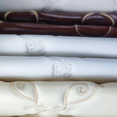 China High Quality PU Leather Upholstery Custom Fashionable Embroidered Foam Stretchable Bags for Sofa Home Outdoor Garments Textiles for sale