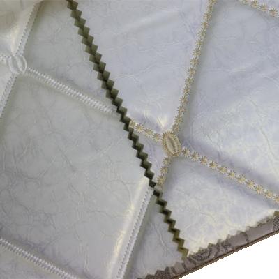 China Diamond Stitching Free Sample Abrasion-Resistant Synthetic Embroidered Leather for sale