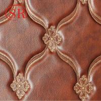 China Luxury Fashion Embroidered PVC Faux Leather Custom Fabric for Car Seat Automotive Interior Sofa Design for sale