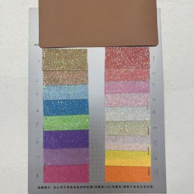 China Versatile Waterproof Anti-Mildew Synthetic Glitter Leather PU Material 0.8mm Thick Nonwoven Backed Shoe Upper for sale