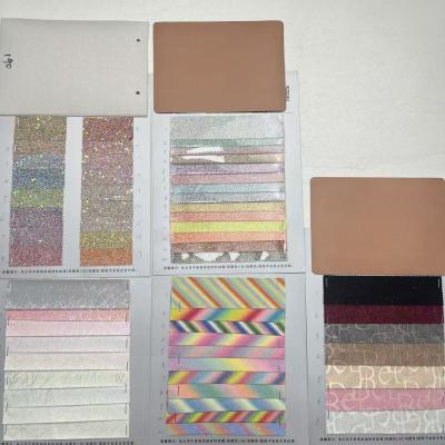 China Good Quality Glossy Faux Glitter Leather for Decoration Making for sale