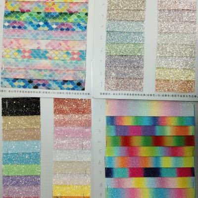China Bulk New Style Design Soft Vinyl Sparkly Shiny PU Chunky Glitter Wholesale Faux Leather Sheets for sale