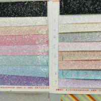 China Classic Eco-Friendly Embossed Hot Selling Color Printed Tulle Glitter Fabric Leather for Girls Shiny Stone Shoes and Wallet for sale