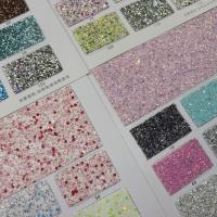China Classic Hot Selling  Color Printed Tulle Glitter Fabric Leather for Girls Shiny Stone Shoes and Wallet for sale