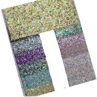 China Vinyl Bright 3d rainbow Chunky Free Sample Wholesale Glitter Fabric  Leather for sale