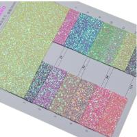China Vinyl Bright 3d rainbow Chunky Free Sample Wholesale Glitter Fabric  Leather for sale