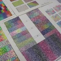 China Vinyl Bright 3d rainbow Chunky Free Sample Wholesale Glitter Fabric  Leather for sale