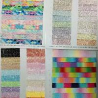 China Bulk New Style Design Soft Vinyl Sparkly Shiny PU Chunky Glitter Wholesale Faux Leather Sheets for sale