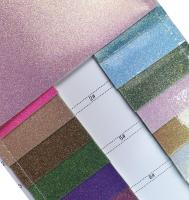 China Sparkly Shiny Synthetic Vinyl PU Glitter Fabric Sheets Chunky Faux Leather for Shoes Bags Bow Crafts for sale