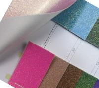 China Sparkly Shiny Synthetic Vinyl PU Glitter Fabric Sheets Chunky Faux Leather for Shoes Bags Bow Crafts for sale