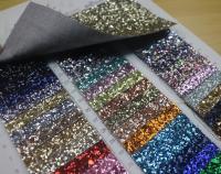 China Waterproof Glitter Sparkle PU Synthetic Leather Products for Shoes Bags Package Box Decorative for sale