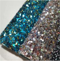 China Fashionable Shiny Chunky Glitter PU Leather for Outdoor Sofa Decorative Use for Bags Ribbons Headwear Wallpaper Stretch Blackout for sale
