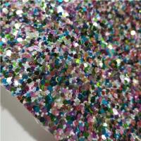 China Fashionable Shiny Chunky Glitter PU Leather for Outdoor Sofa Decorative Use for Bags Ribbons Headwear Wallpaper Stretch Blackout for sale
