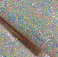 China Super Shining Laser Glitter Pvc Mirror Leather Patent PU Artificial Leather for Hair Pin Decoration Bag Shoe for sale