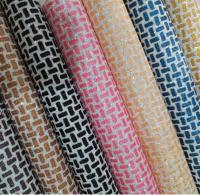 China Vinyl Bright 3D Metallic Sequin Hexagons Chunky Glitter Leather Fabric for Hairbow Garments Shoes Bags Phone for sale