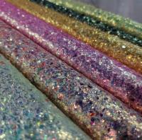 China 3D Metallic Mix Color Soft Clay Chunky Glitter Leather Fabric for Hairbow Garments Shoes Bags for sale