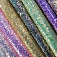 China Bag Shoes Decoration  Vinyl Shiny Metallic Colorful Sparkling Synthetic Chunky Glitter Leather Fabric for sale